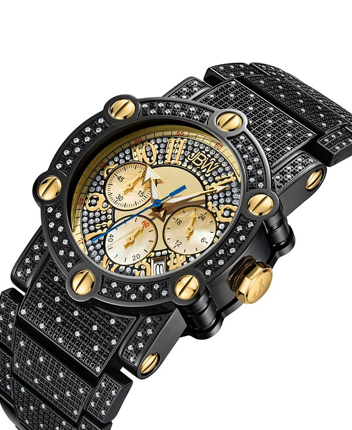 Jbw Men's Luxury Phantom Black Stainless Steel Bracelet Watch, 42mm ...