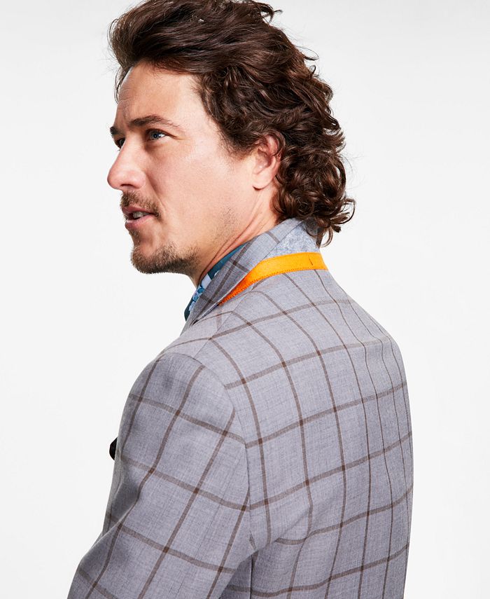 Tallia Men's Slim-Fit Stretch Plaid Suit Jacket - Macy's