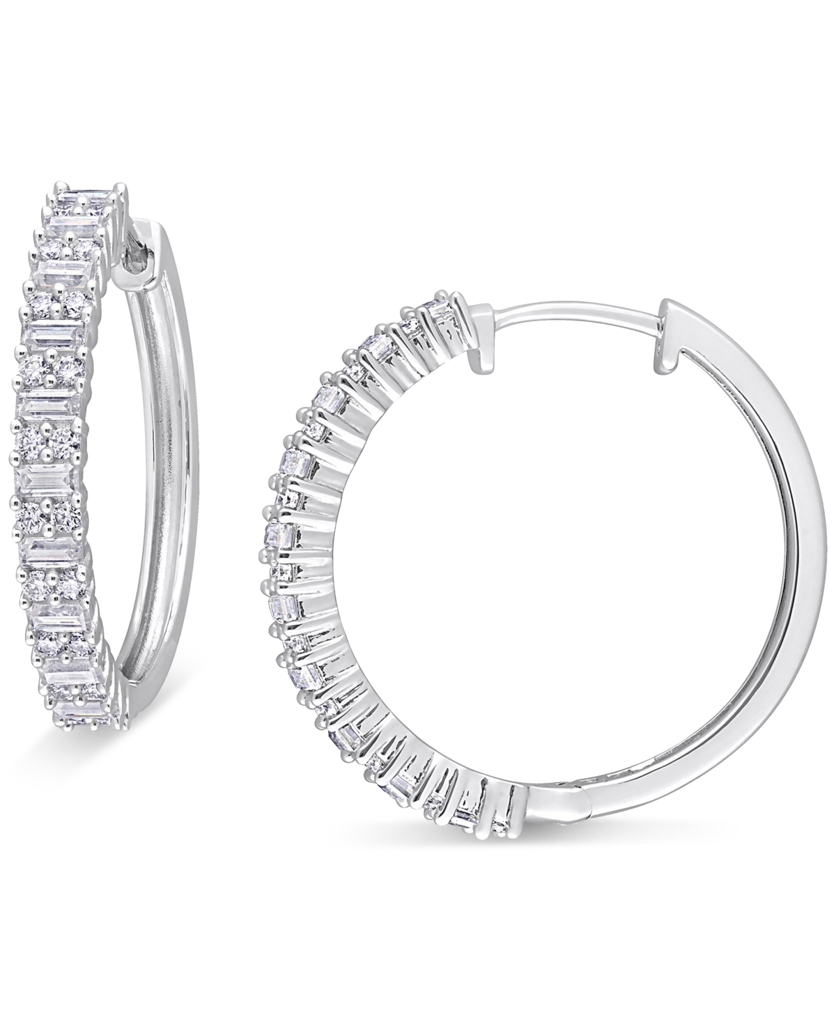 Click here for Moissanite Small Hoop Earrings (3/4 ct. t.w.) in S... prices