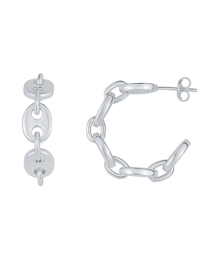 And Now This Silver Plated Mariner Link Hoop Earring - Macy's
