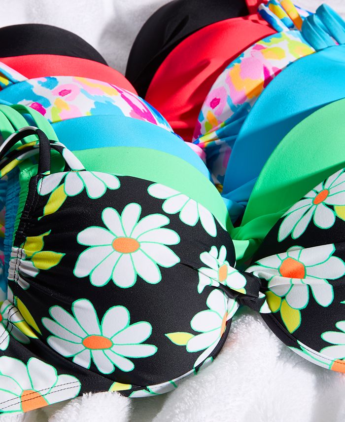 Salt + Cove Juniors' Daisy Dance Strappy Underwire Push-Up Bikini Top ...