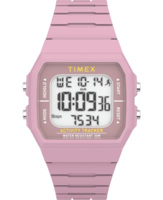 Timex Unisex Digital Ironman Classic Silicone Pink Watch 40mm - Macy's