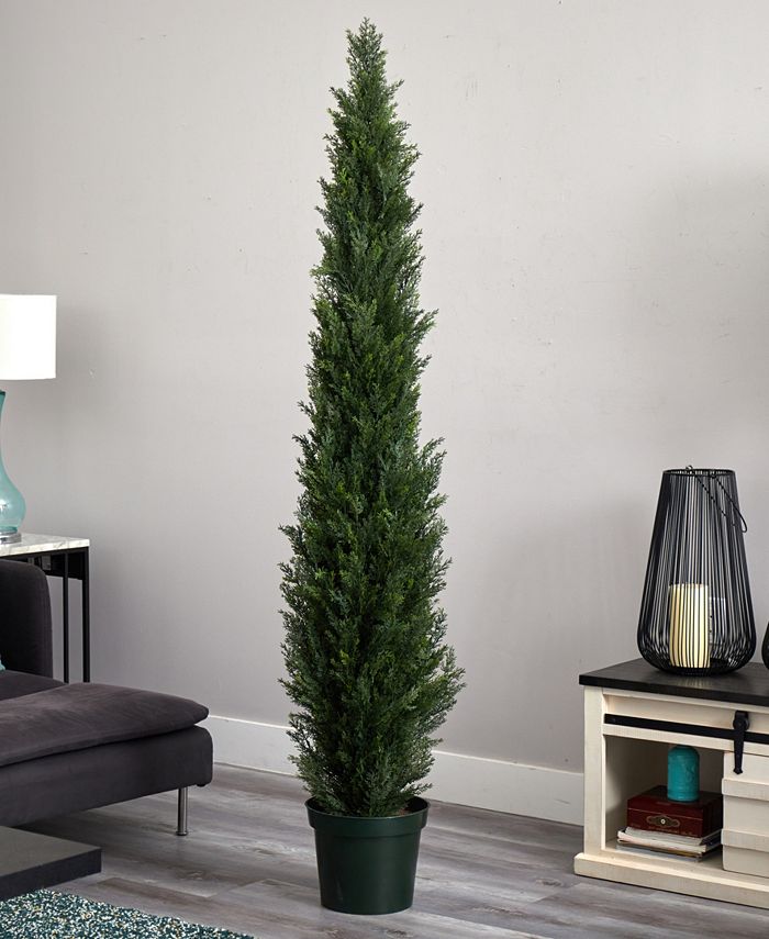 Nearly Natural 7' Mini Cedar Pine Tree in 12” Pot - Macy's