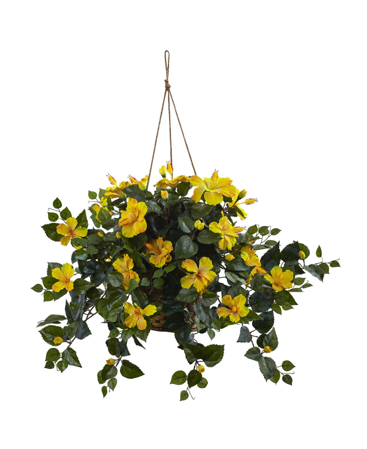 Click here for Nearly Natural Hibiscus Artificial Plant Hanging B... prices