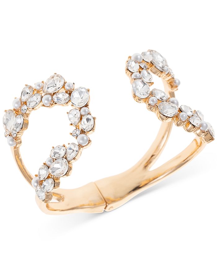 I.N.C. International Concepts Gold-Tone Crystal & Imitation Pearl Cuff ...