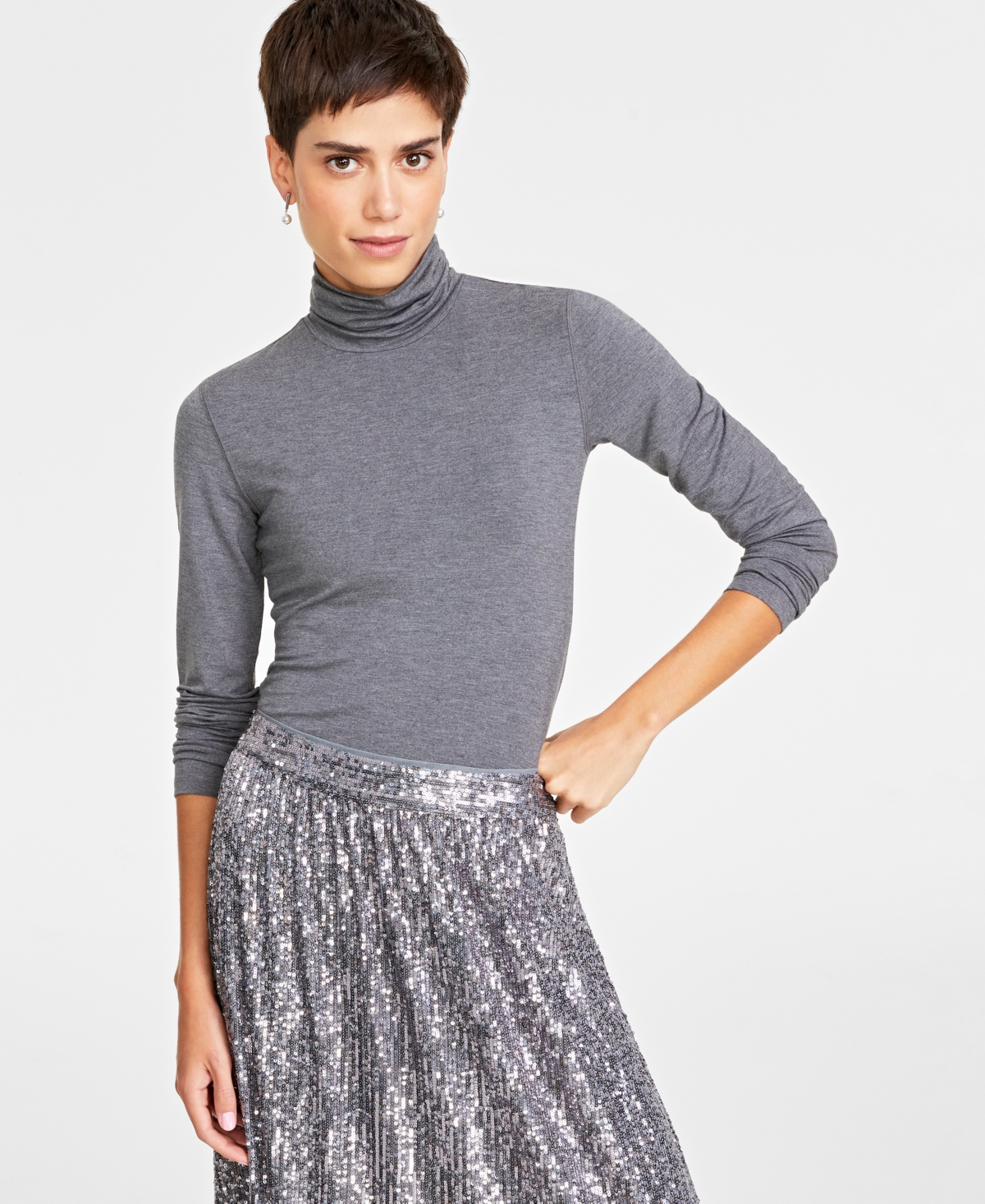 Click here for On 34th Womens Modal Long Sleeve Turtleneck  Creat... prices