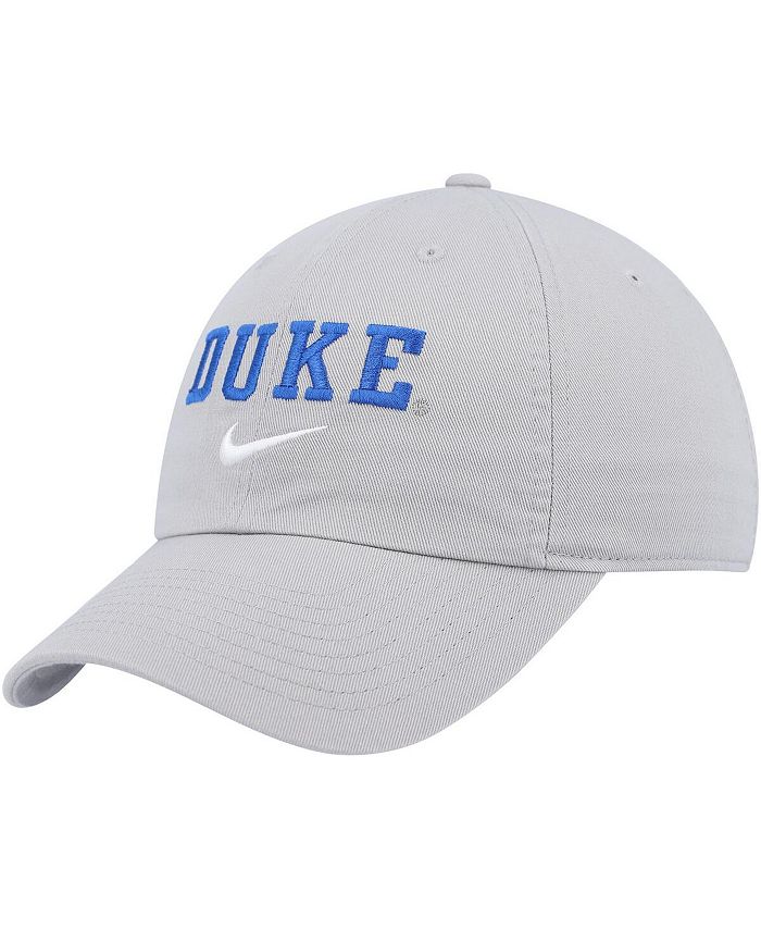 Nike Men's Gray Duke Blue Devils Heritage86 Arch Performance Adjustable ...