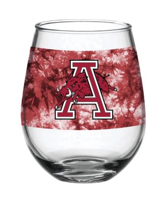 Arkansas Razorbacks 15 Oz Vintage-Inspired Tie-Dye Stemless Wine Glass ...