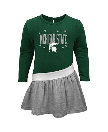 Outerstuff Girls Infant Green, Heathered Gray Michigan State Spartans ...