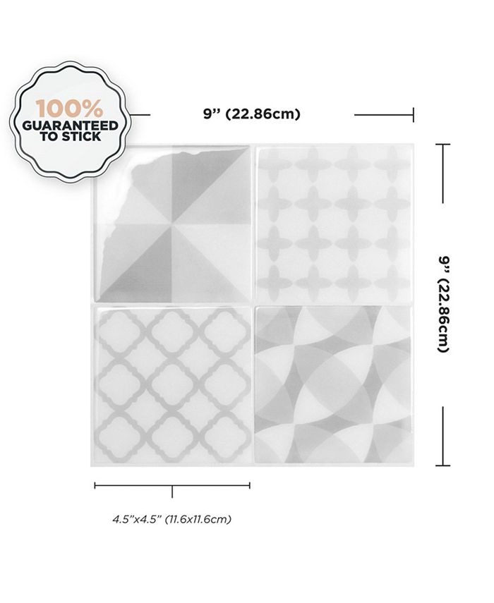 The Smart Tiles Smart Tiles Vintage Leone 9 in. X 9 in. Peel and Stick ...