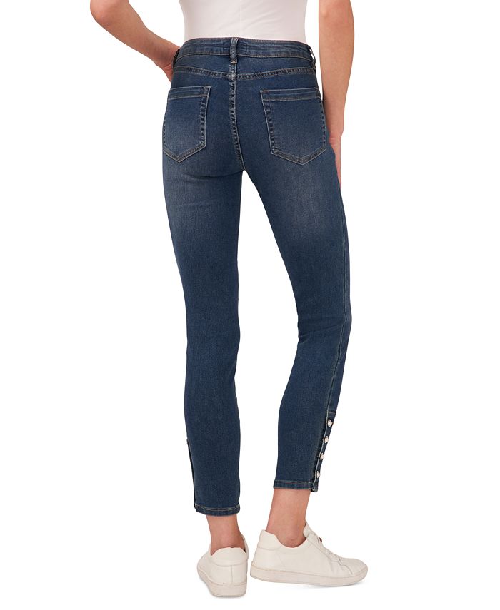 CeCe Women's Imitation-Pearl-Trim High-Rise Skinny Jeans - Macy's