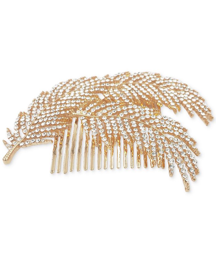 I.N.C. International Concepts Gold-Tone Pavé Feather Hair Comb, Created ...