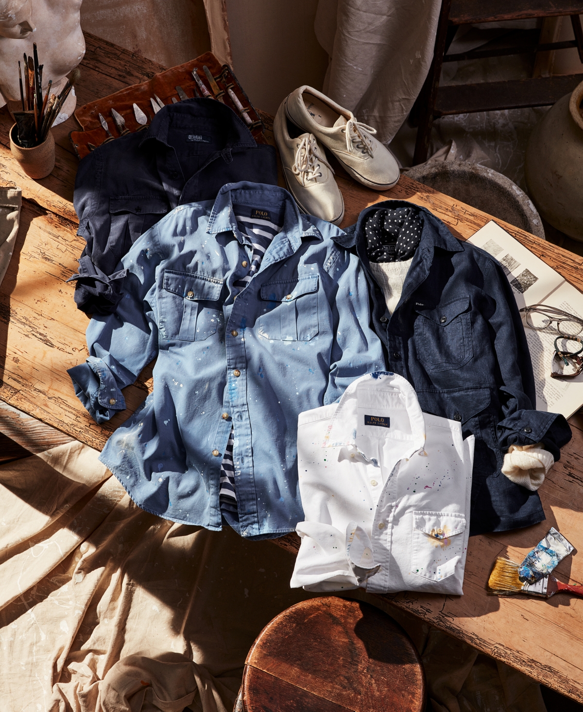 Polo Ralph Lauren Men's Classic-fit Paint-splatter Oxford Shirt In ...