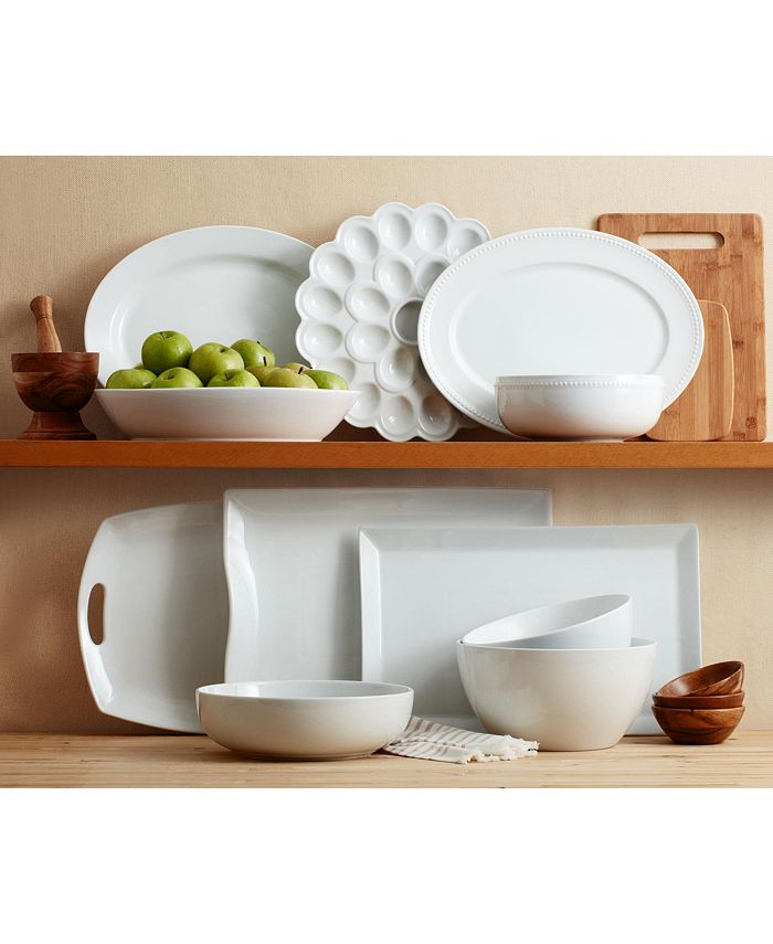 Fitz and Floyd Everyday Whiteware Rectangular Rim Platter - Macy's