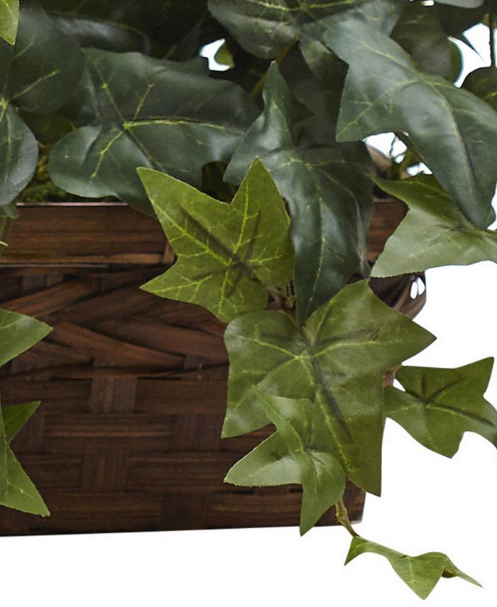 Nearly Natural Puff Ivy w/ Ledge Basket - Macy's