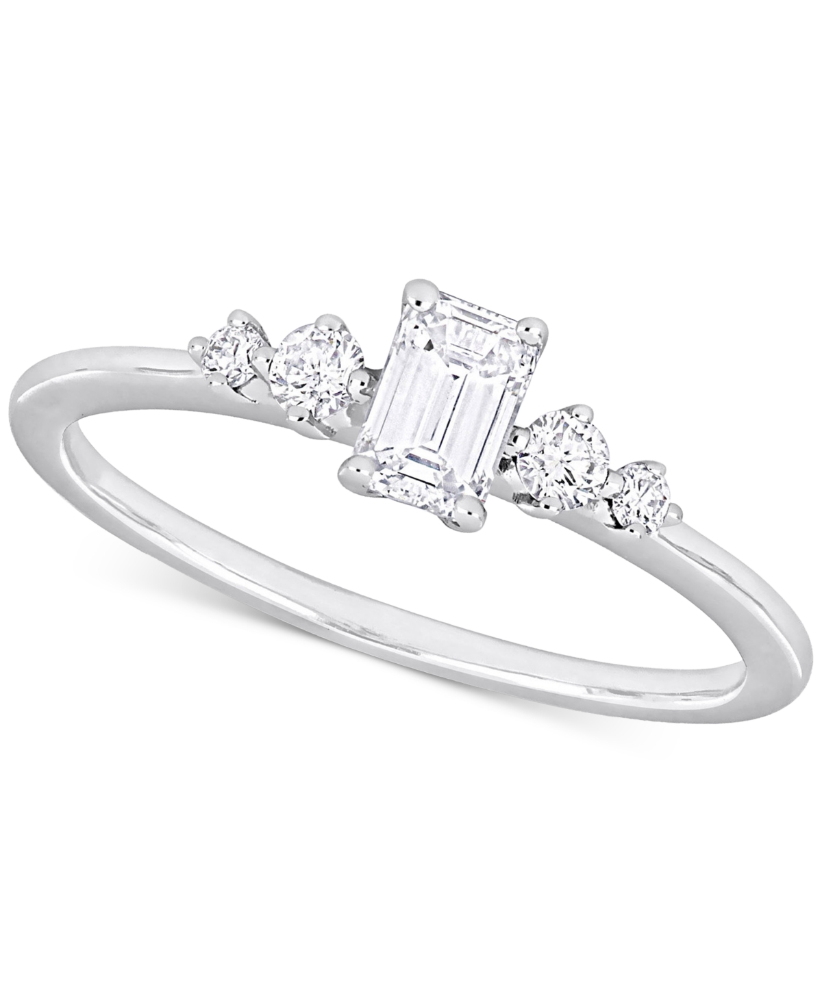 Click here for Diamond Emerald- & Round-Cut Three Stone Engagemen... prices