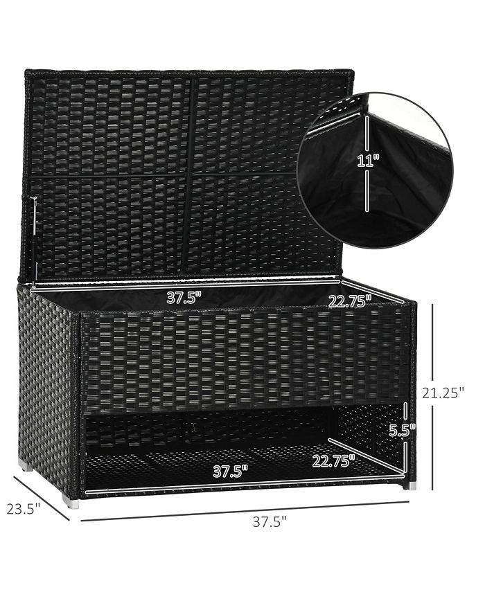 Outsunny Outdoor Deck Box & Waterproof Shoe Storage, PE Rattan Wicker ...
