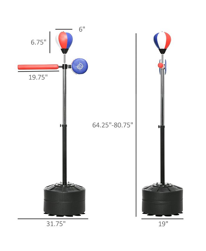 Soozier 5'4"- 6'8" Speed Bag Boxing Bag Stand with Reaction Bar ...