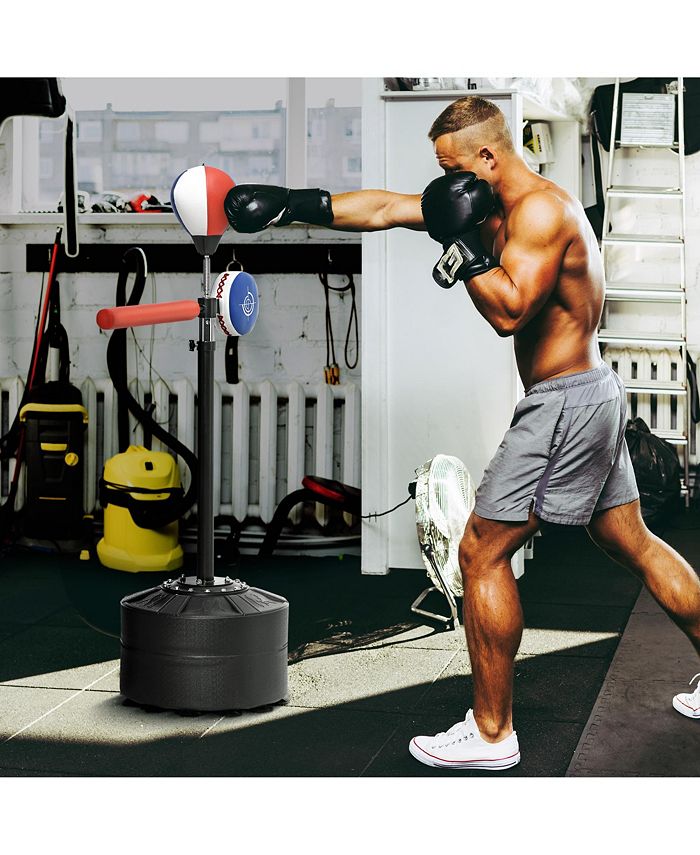 Soozier 5'4"- 6'8" Speed Bag Boxing Bag Stand with Reaction Bar ...