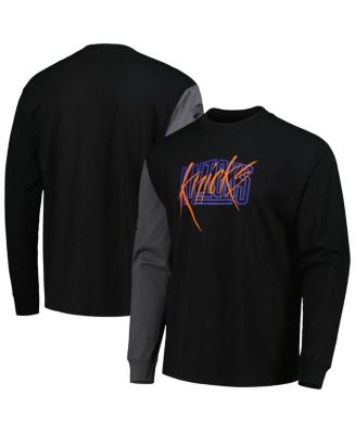 Men's Nike Black New York Knicks Courtside Versus Flight MAX90 Long ...