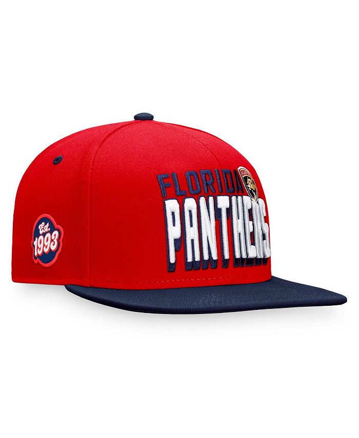 Fanatics Mens Branded Red Navy Florida Panthers Heritage Retro Two