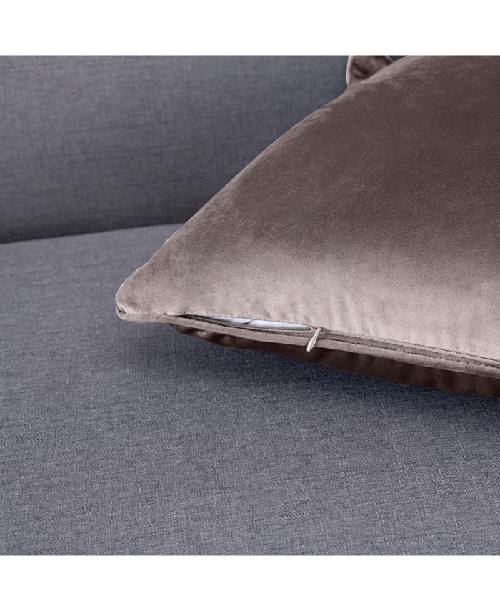 Ricardo Velvet Pillow w/Piping , Premium Filled & Zipper 20"W x 20"L ...