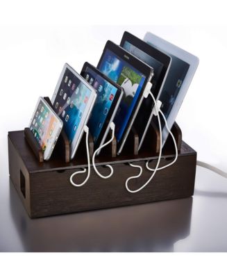 Prosumer's Choice Natural Bamboo Charging Station Rack for Smartphones ...