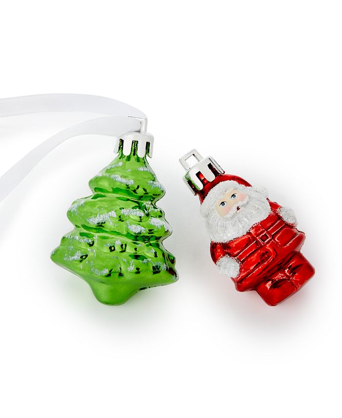 Holiday Lane Mini Santa & Tree Ornaments, Set of 4, Created for Macy's ...