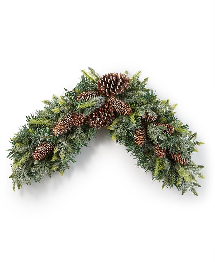 Holiday Lane Green House 24" Plastic Greenery Swag with Needle Pine ...