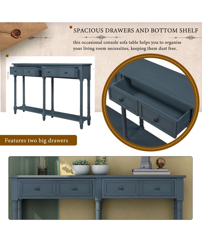 Simplie Fun Console Table Sofa Table Easy Assembly With Two Storage ...