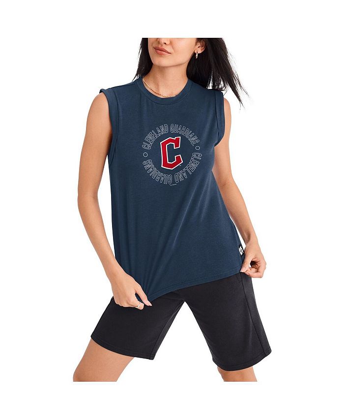 DKNY Women's Navy Cleveland Guardians Madison Tri-Blend Tank Top - Macy's