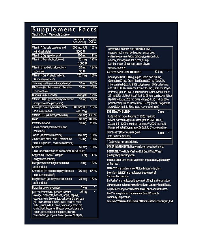 Vthrive Once-Daily Bioactive Multivitamin for Men - Supports Energy Production & Stress (30 ...