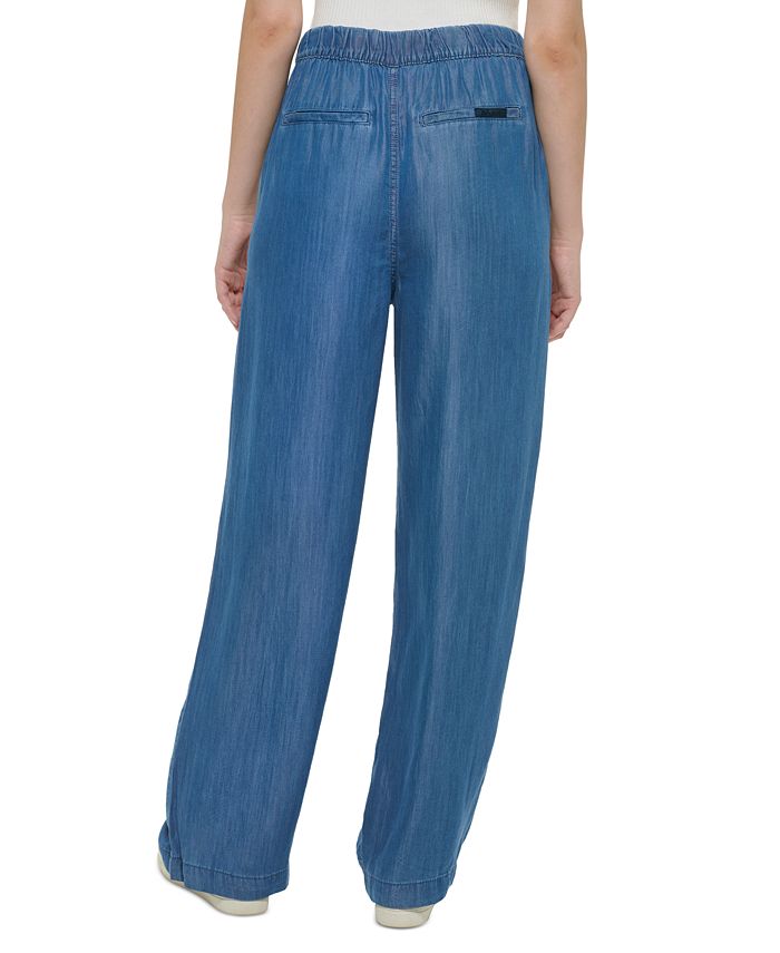 DKNY Jeans Women's Drawstring-Waist Wide-Leg Pants - Macy's