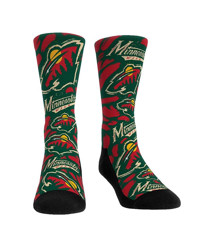 Rock 'Em Men's and Women's Socks Minnesota Wild Allover Logo and Paint ...