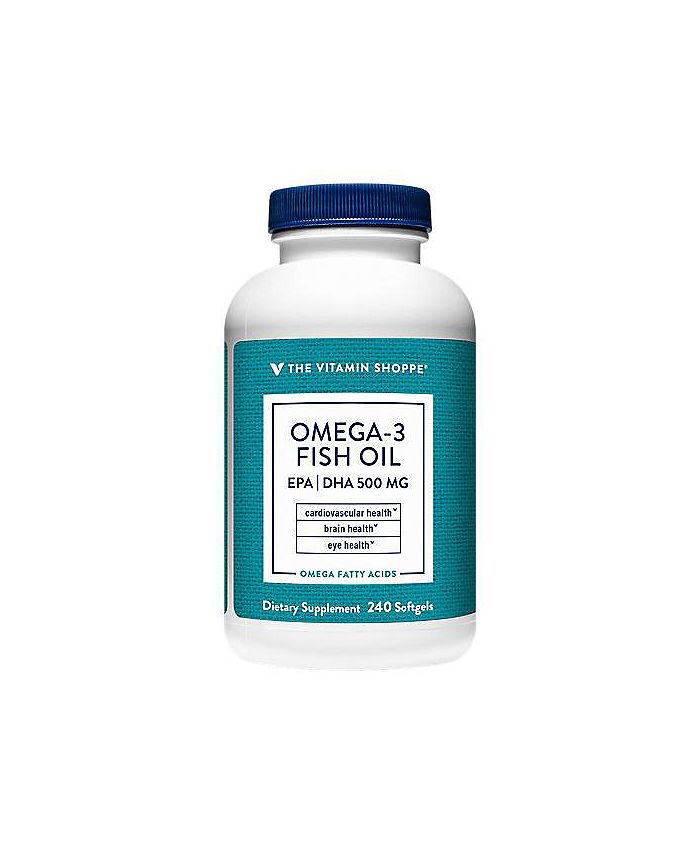 The Vitamin Shoppe Omega-3 Fish Oil - EPA/DHA 500 MG - Supports Cardiovascular, Brain, & Eye ...