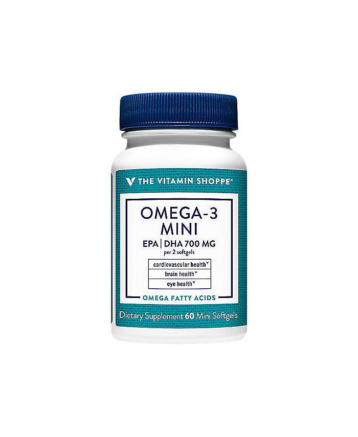 The Vitamin Shoppe Omega-3 Fish Oil Mini - EPA/DHA - Supports Cardiovascular, Brain, & Eye ...