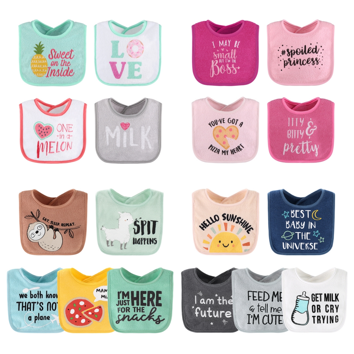 Click here for The Peanutshell Baby Girls Terry Bibs  18 Pack for... prices