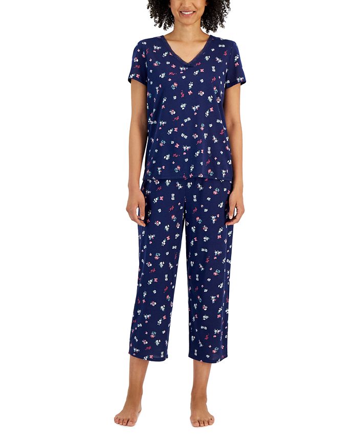 Charter Club Women's Cotton Printed Pajamas Set, Created for Macy's ...