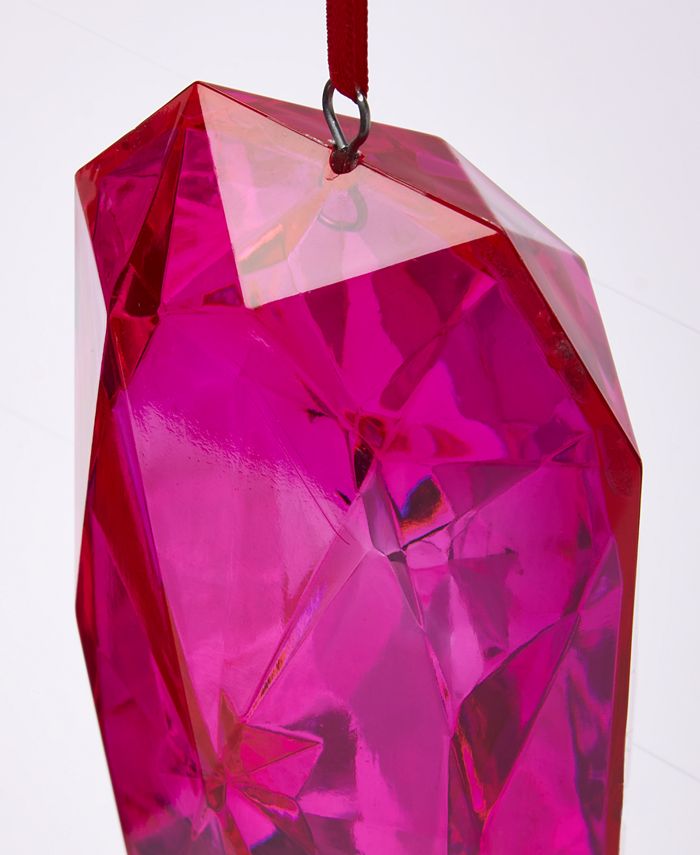 Holiday Lane Electric Gems Pink Sparkling Stone Ornament, Created for ...