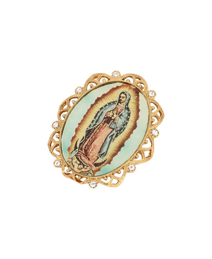 2028 Enamel Our Lady of Guadalupe Oval Pin - Macy's