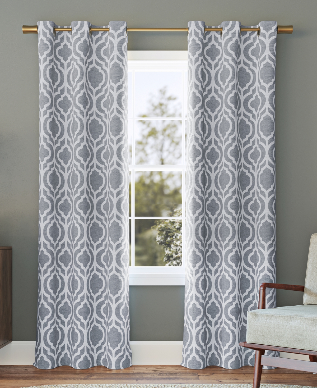 Click here for Eldon Trellis Print Blackout Grommet Curtain Panel... prices