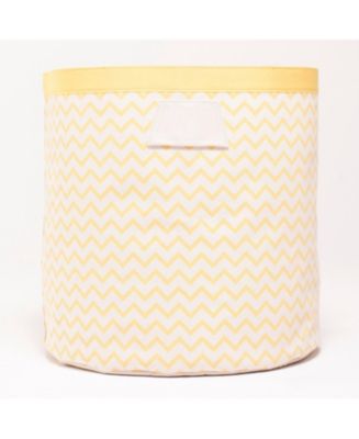 Cylindrical Cotton Canvas Storage Bin ZigZag Yellow - Macy's