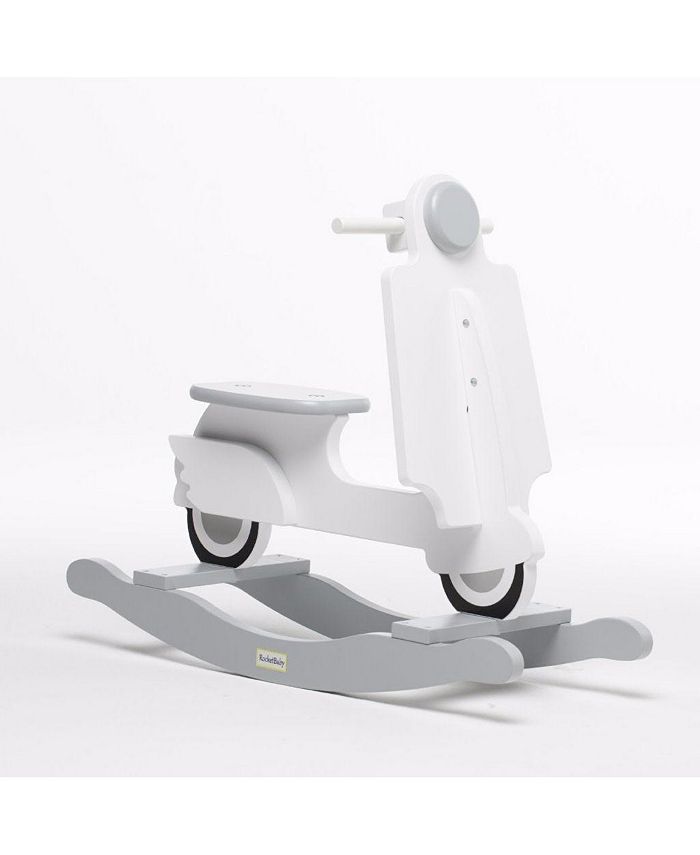 RocketBaby Toddler's Rocking Toy White and Gray Diamond Scooter - Macy's
