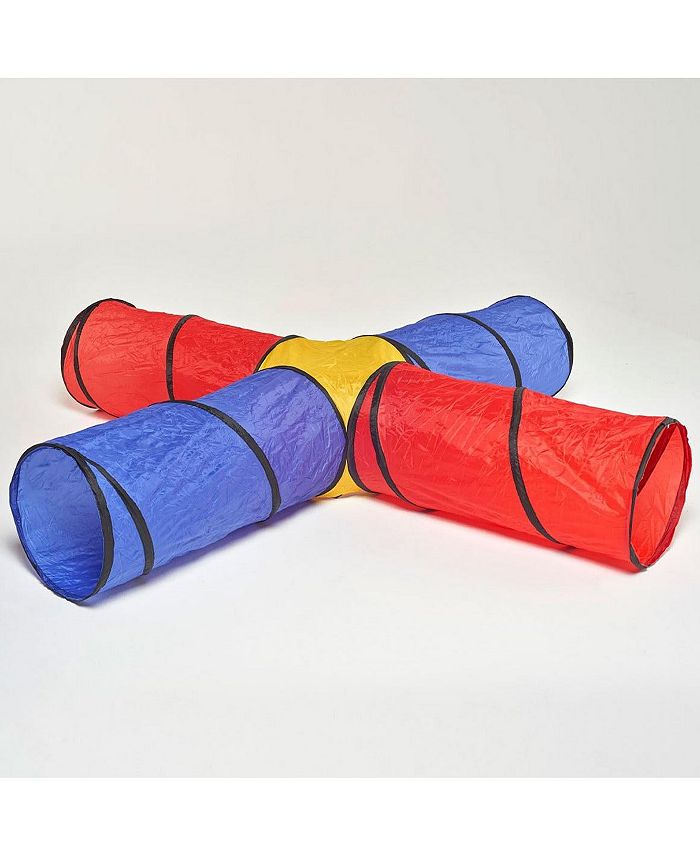 RocketBaby Children's Pop-up Double Play Tunnel Red and Blue - Macy's