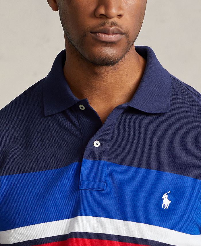 Polo Ralph Lauren Men's Big & Tall Striped Mesh Polo Shirt - Macy's