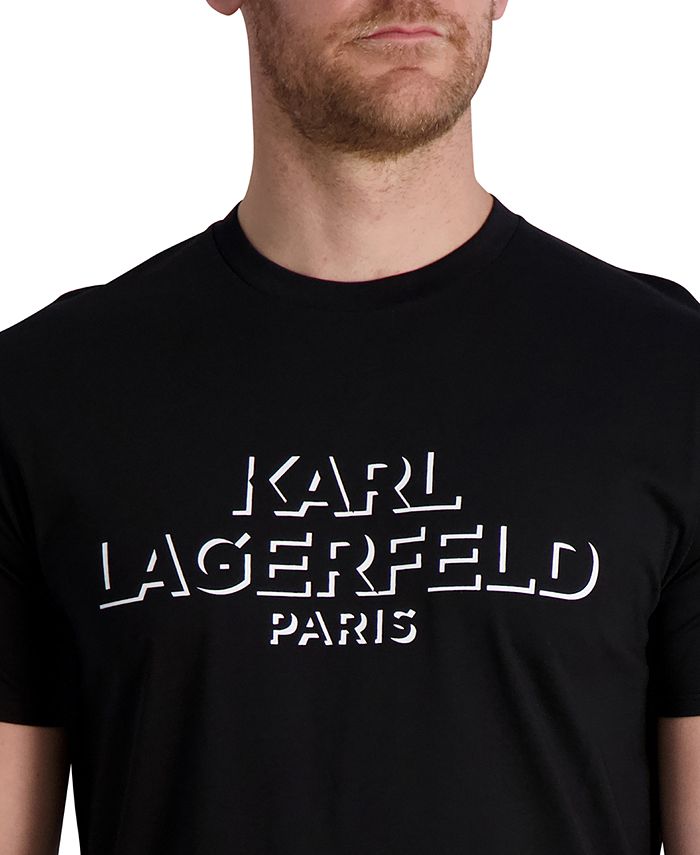 KARL LAGERFELD PARIS Men's Regular-Fit Outlined Logo Graphic T-Shirt ...