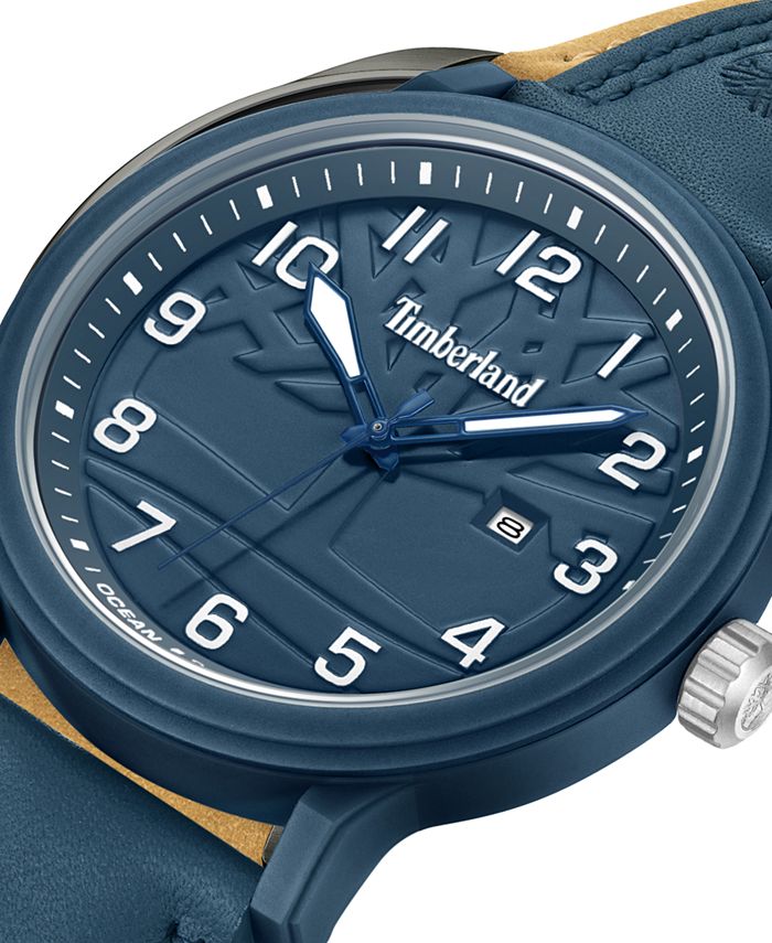 Timberland Men's Quartz Driscoll Dark Blue Genuine Leather Watch 46mm ...