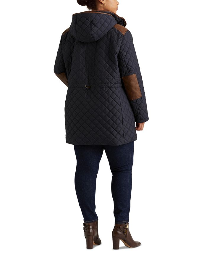 Lauren Ralph Lauren Women's Plus Size Hooded Quilted Coat, Created by Macy's - Macy's