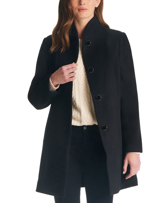 Women's wool coat stand store up collar Women's wool coat stand store up collar