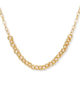 GUESS Gold-Tone G-Link Logo Chain Necklace, 16" + 2" extender - Macy's